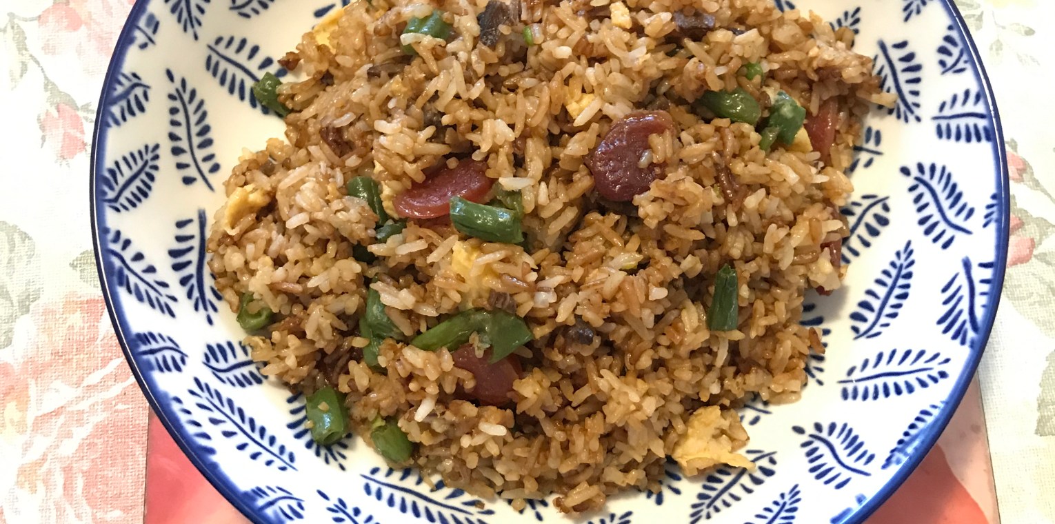 Fried rice with green beans, lup cheong and minced beef – helenscchin's ...