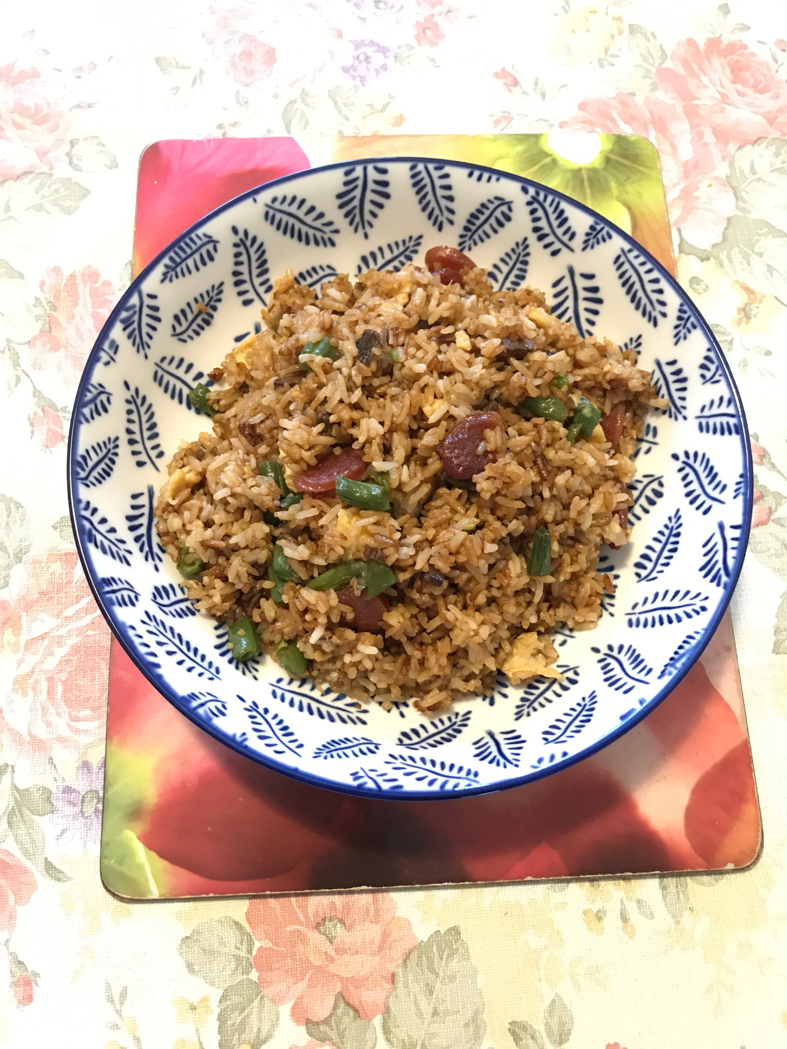 Fried rice with green beans, lup cheong and minced beef – helenscchin's ...