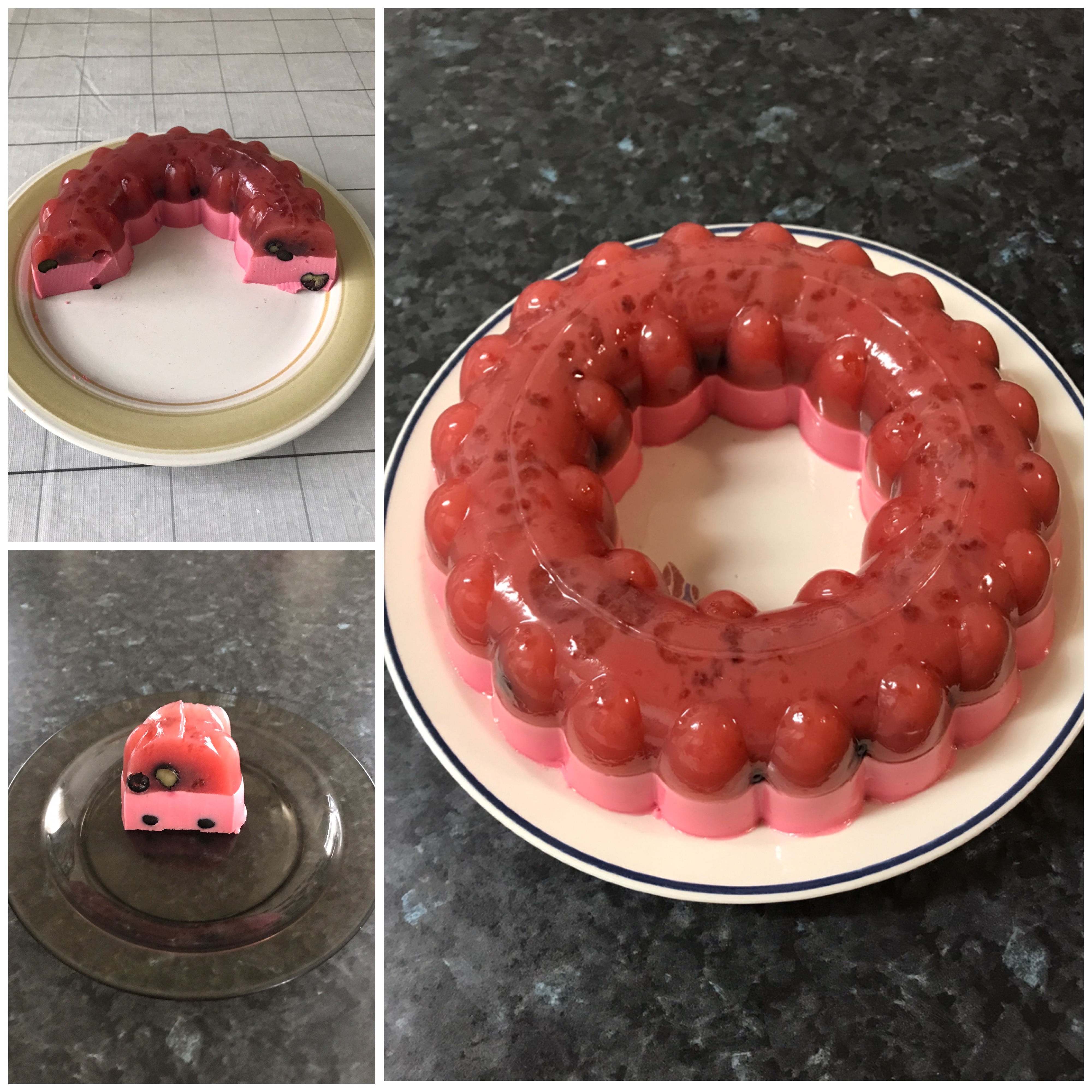 Strawberry raspberry blueberry panna cotta jelly pudding – helenscchin ...