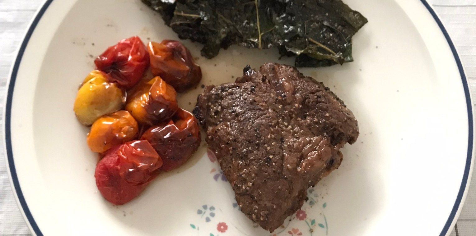 Black pepper rump with roasted vegetables – helenscchin's Blog