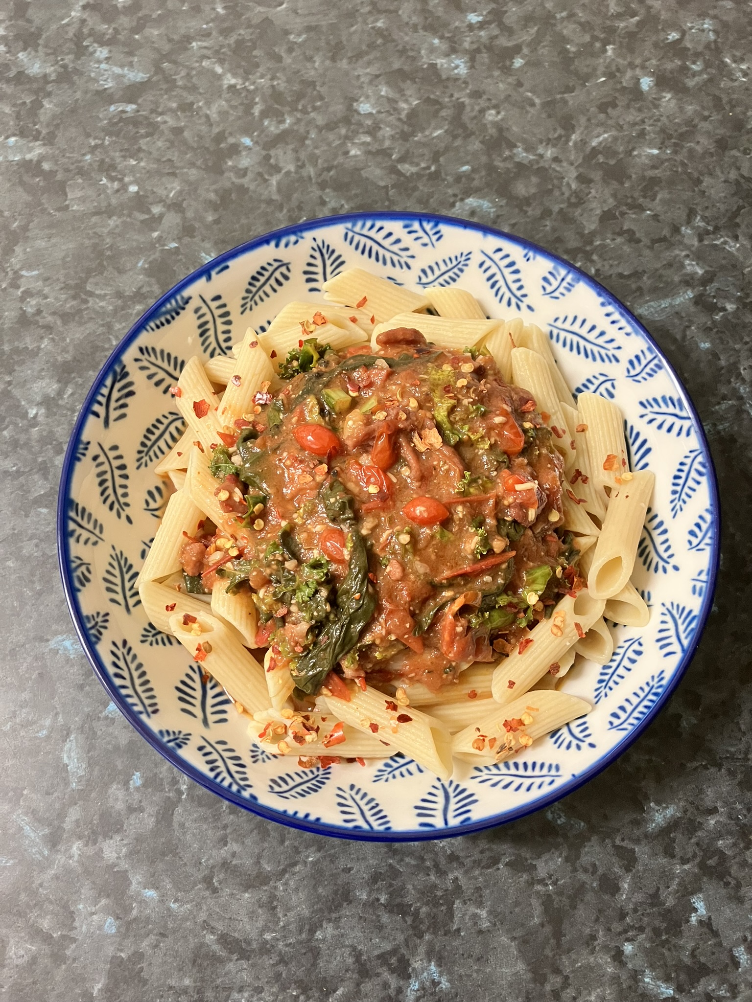 Tomato pancetta ragu with vegetables – helenscchin's Blog