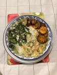 Tang oh soup rice tom yum eggplant with mixed vegetables egg ...