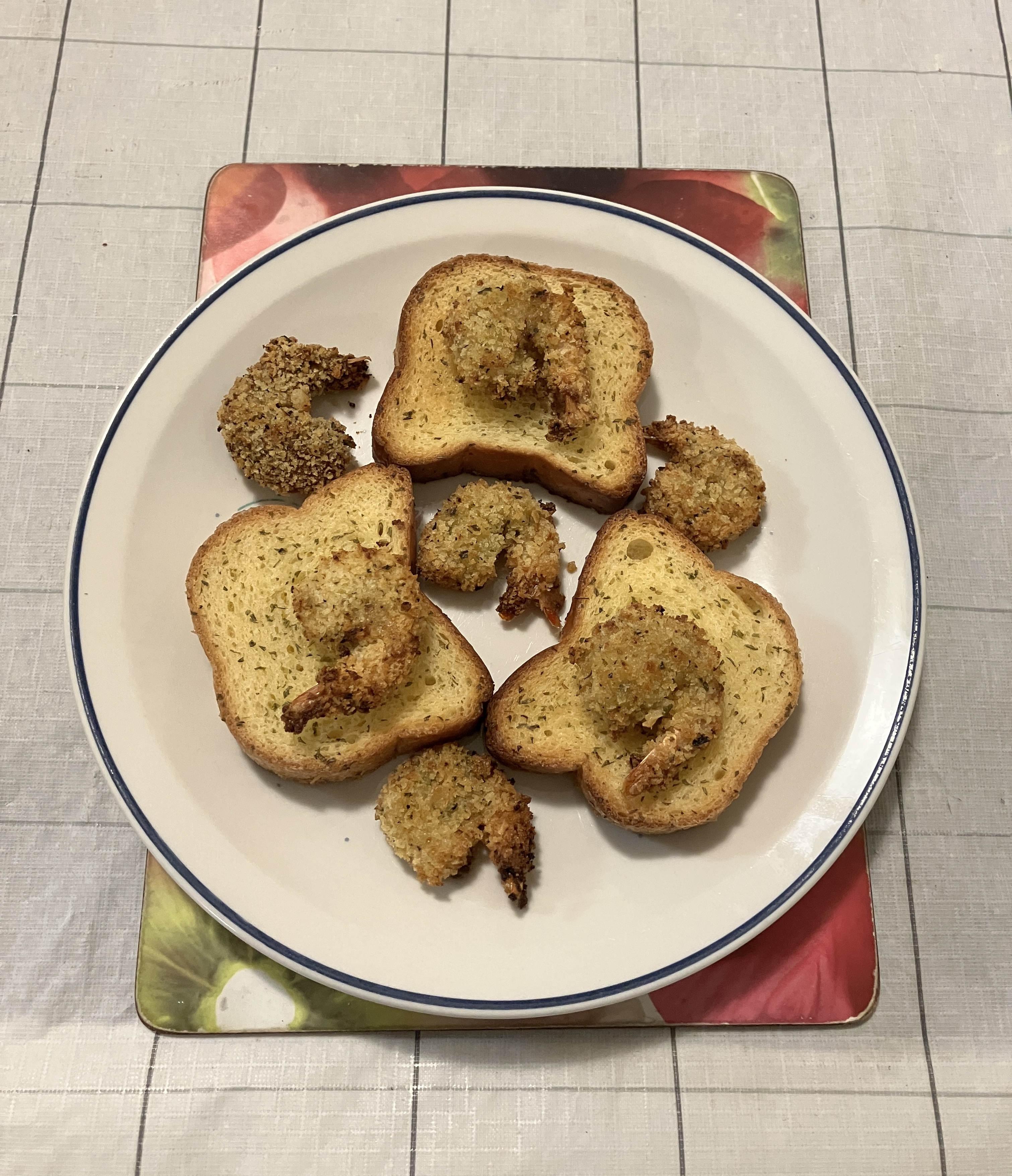 Air fryer tapioca flour crumbed prawn with garlic bread – helenscchin's ...