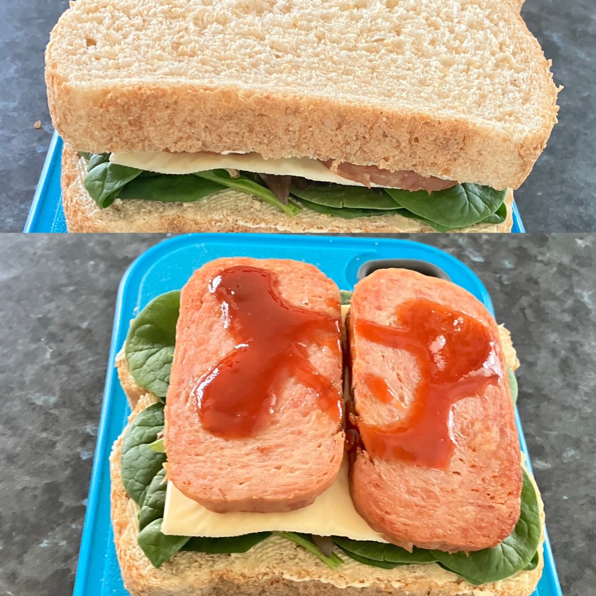Spam cheese salad sandwich – helenscchin's Blog