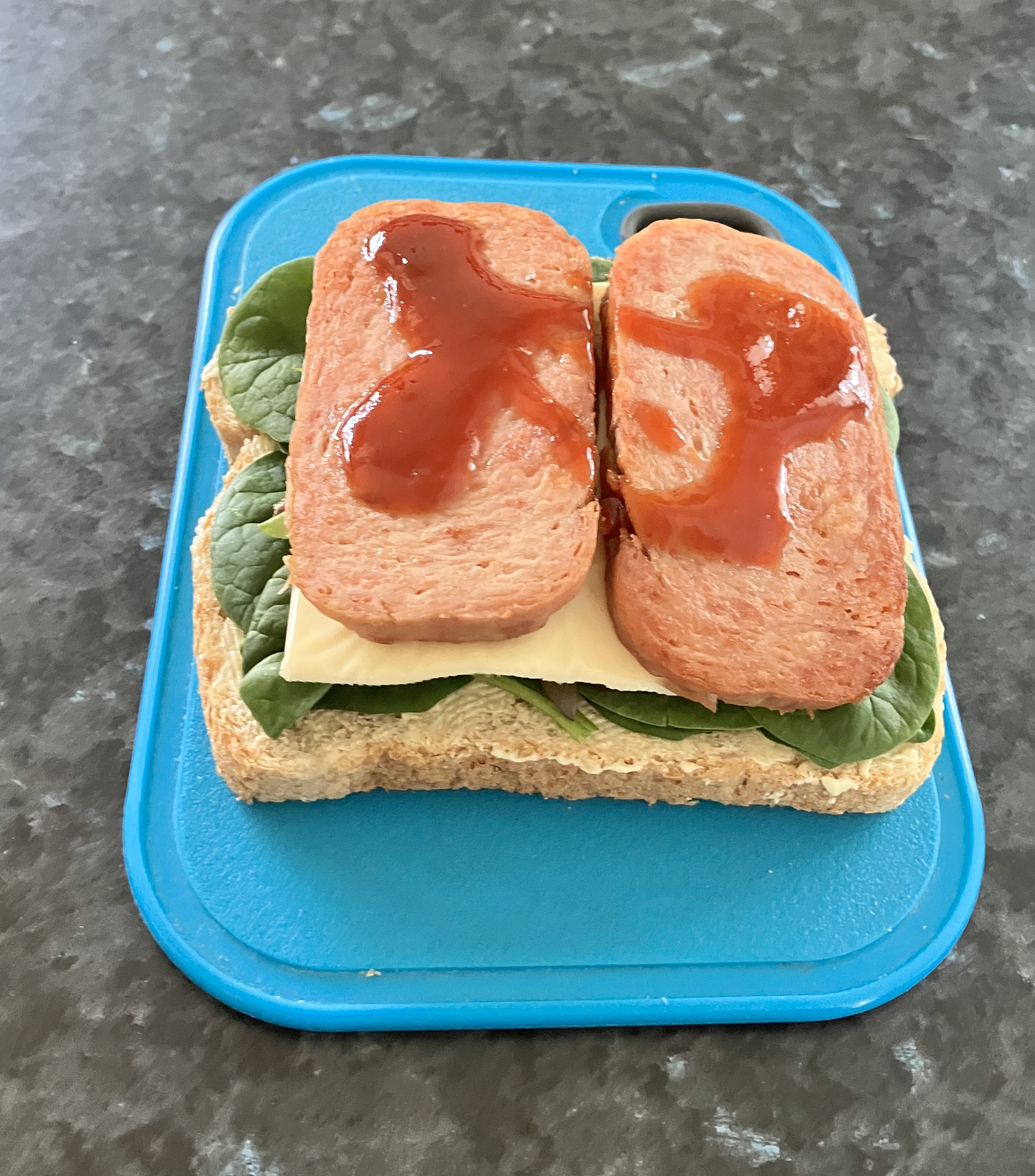 Spam cheese salad sandwich – helenscchin's Blog