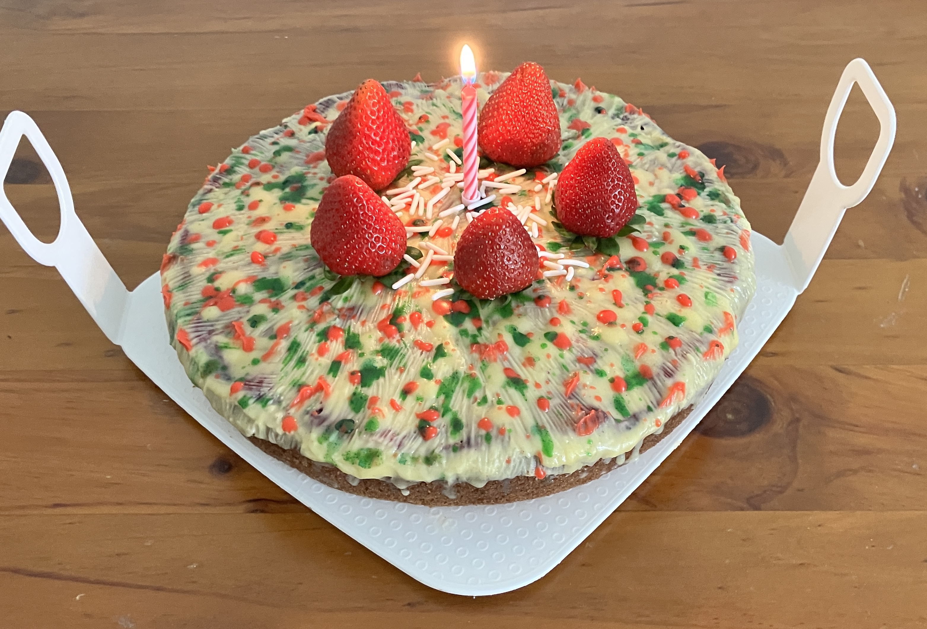 Cherry plum butter colourful butter cream strawberries and white ...