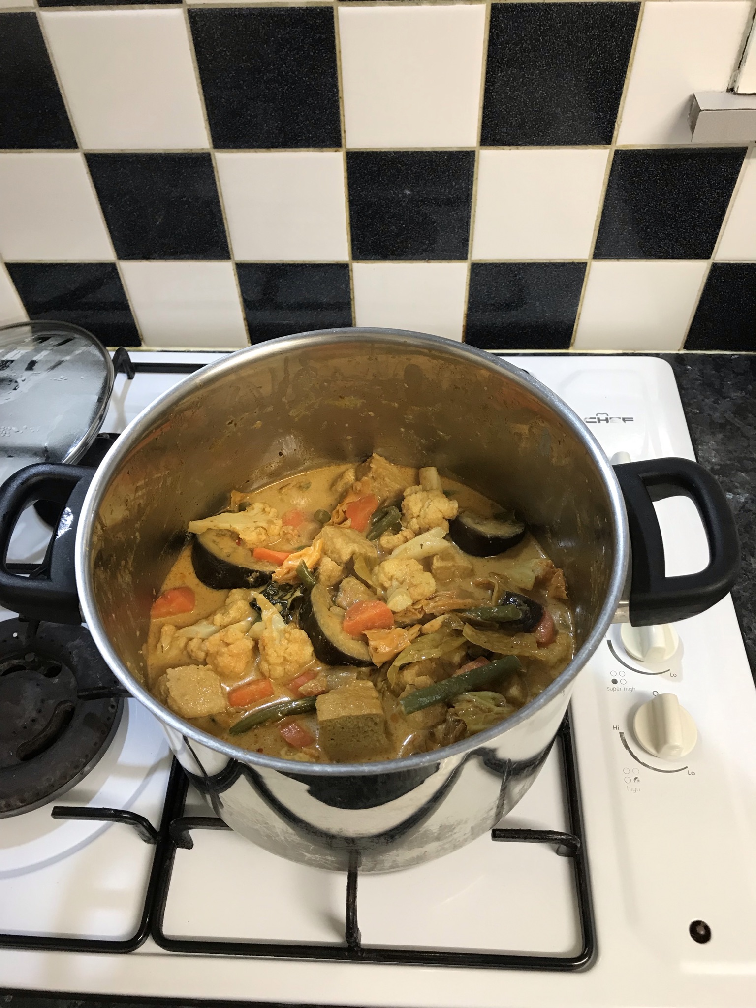 Mixed vegetables curry with tofu pok Action One A1 – helenscchin's Blog