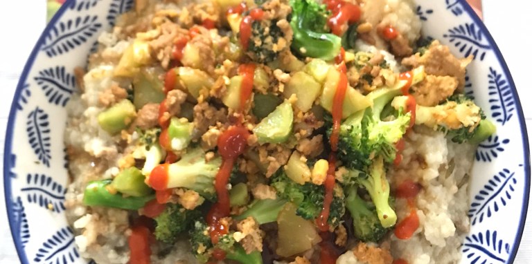 Fish minced pork preserved olive leaves congee with minced pork egg ...