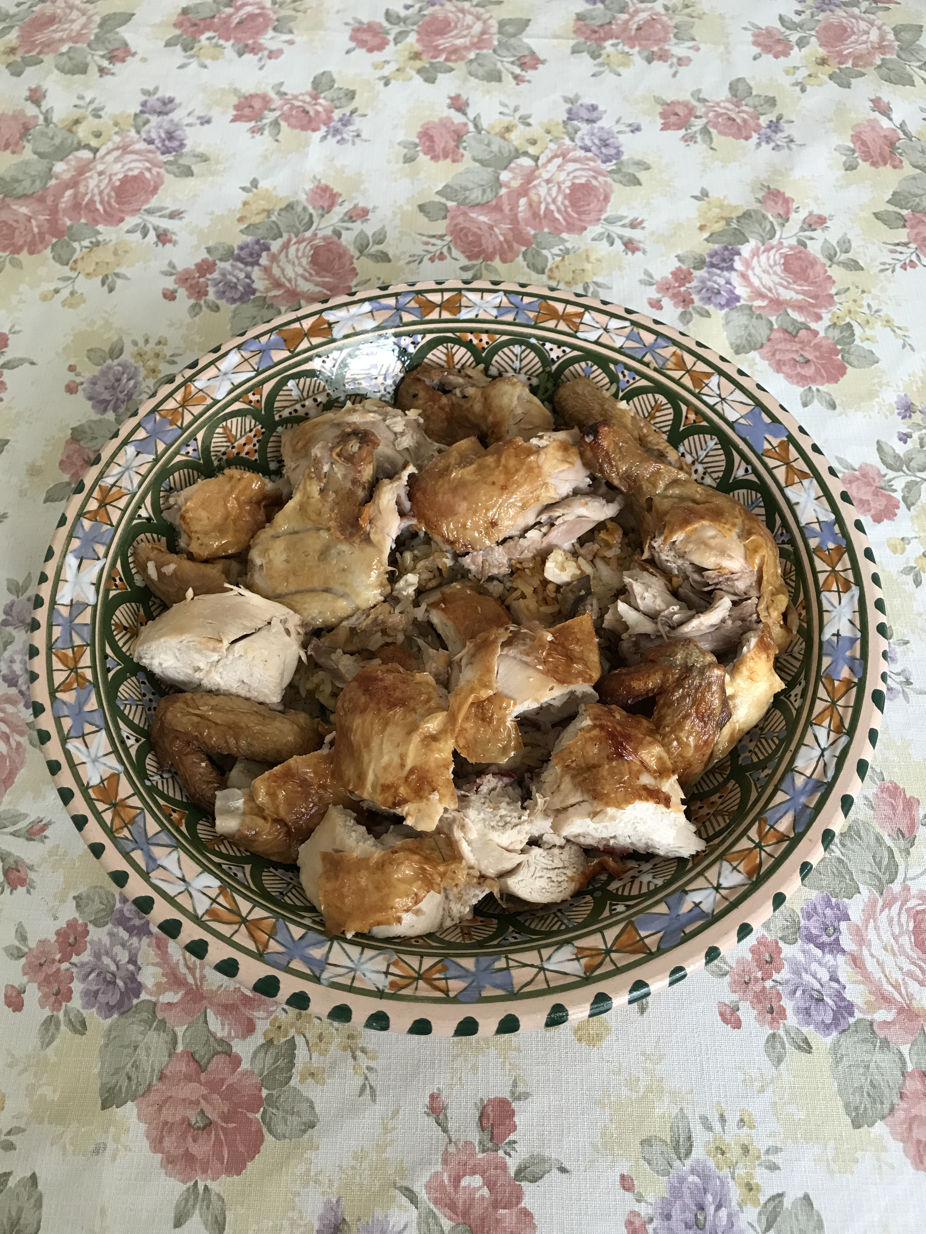 Roast chicken with turkey rice stuffing – helenscchin's Blog