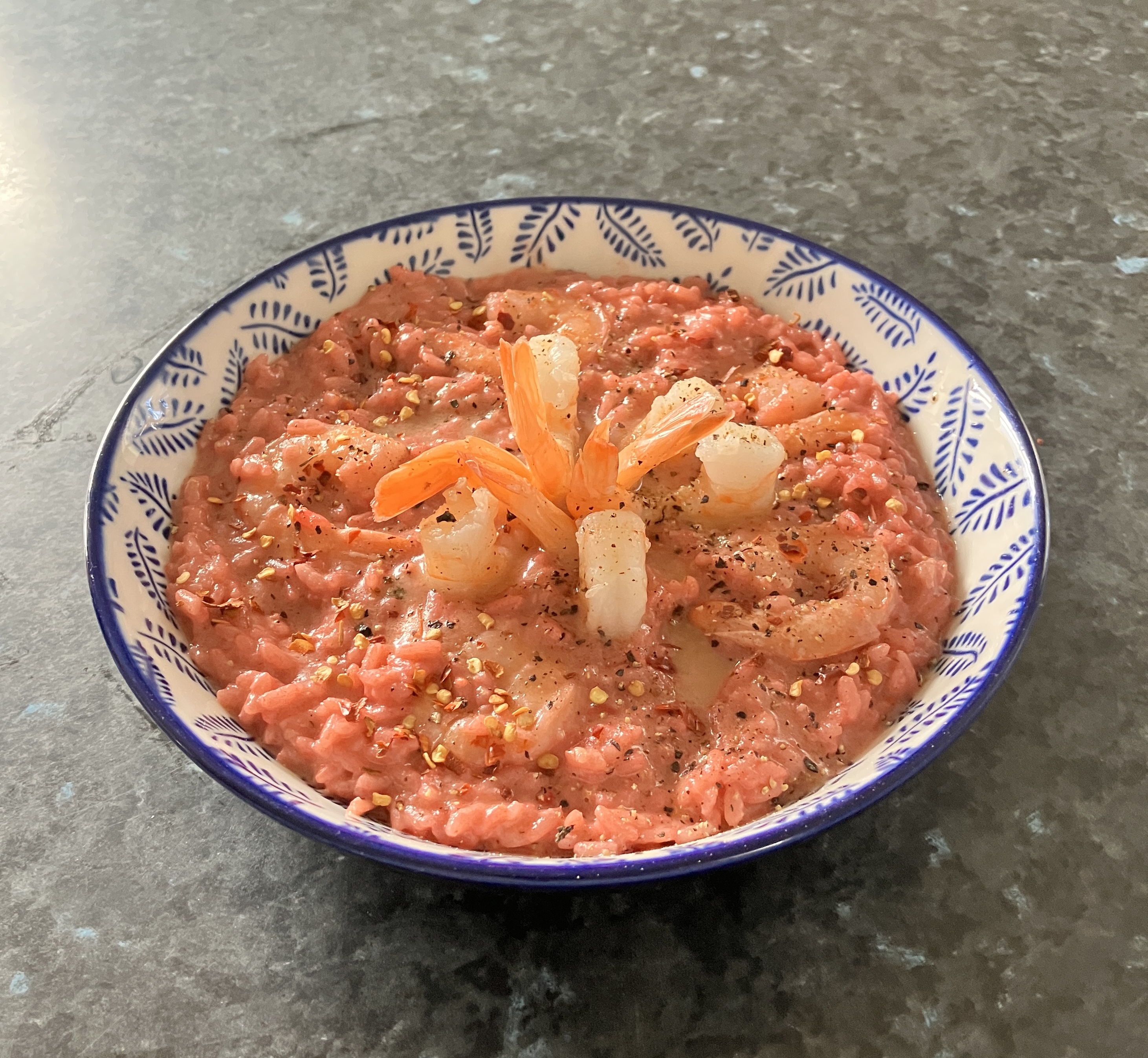 Strawberry risotto with prawns and chili flakes – helenscchin's Blog